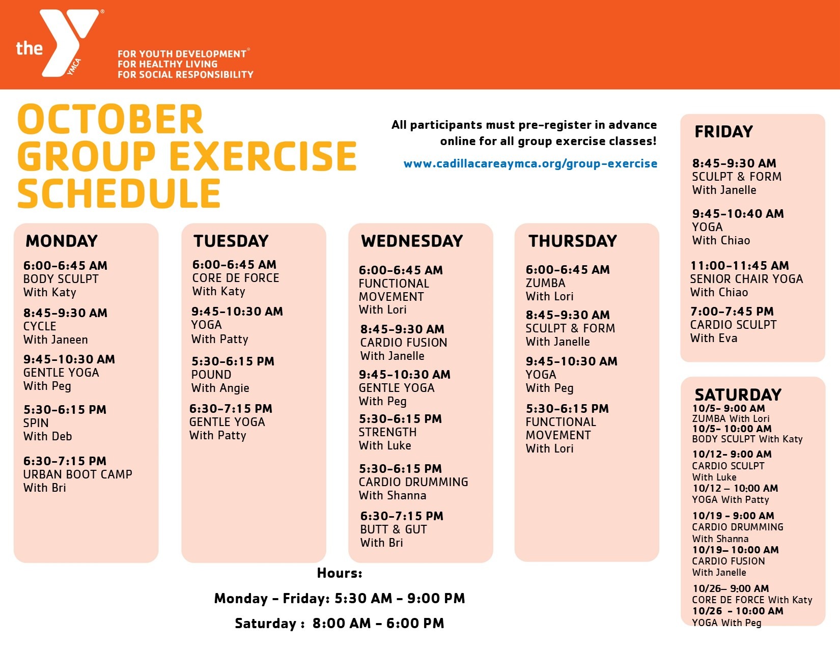 Group Exercise - Cadillac Area YMCA